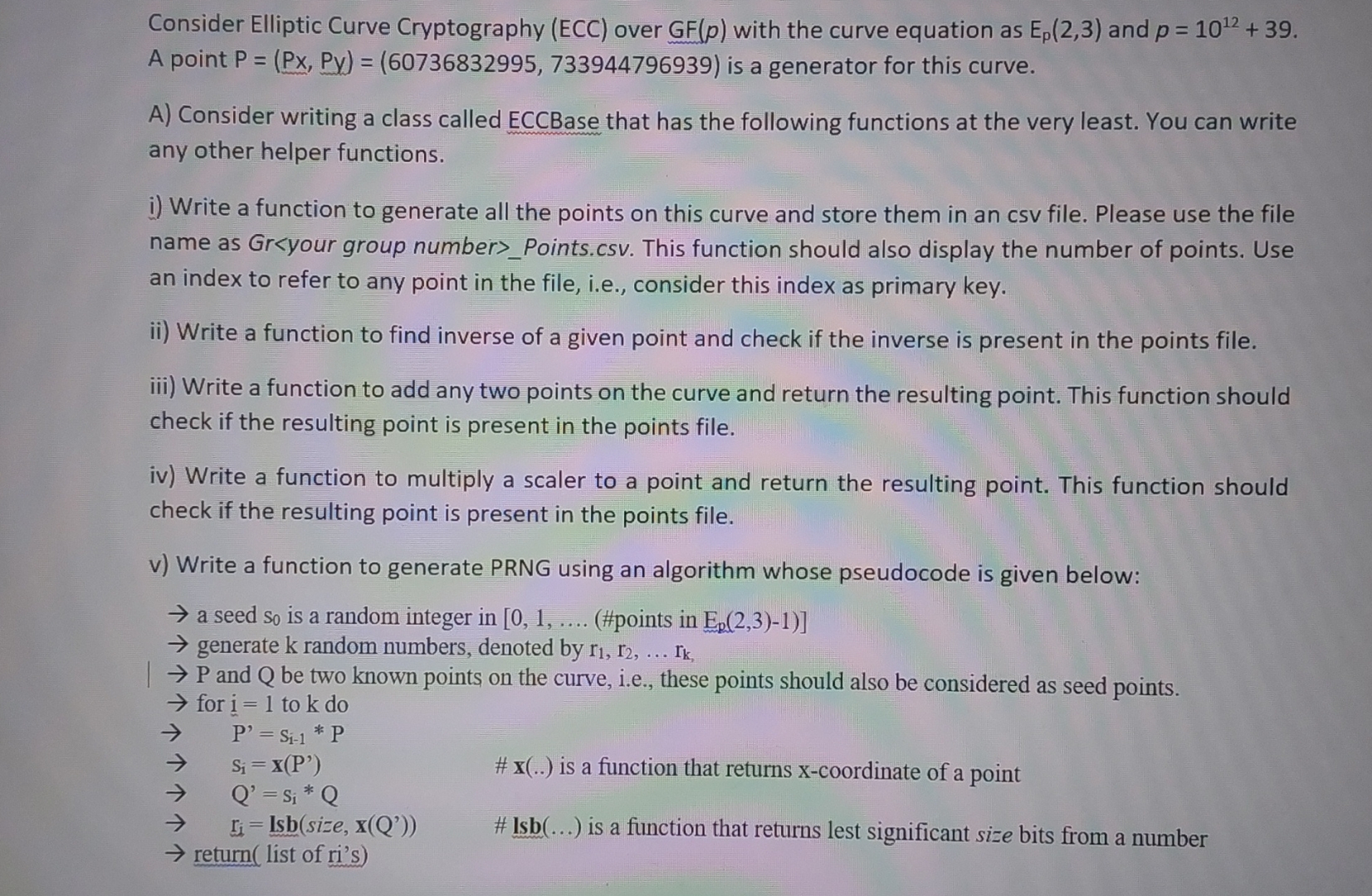 Solved Consider Elliptic Curve Cryptography (ECC) ﻿over | Chegg.com