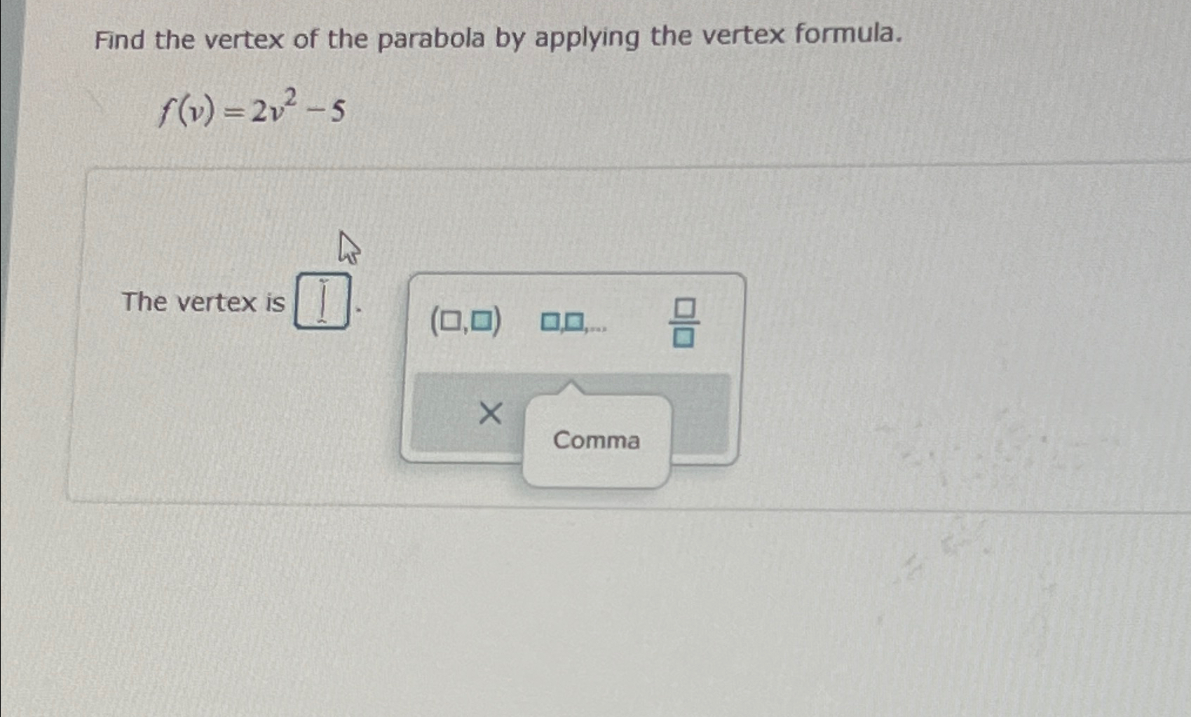 Solved Find the vertex of the parabola by applying the | Chegg.com