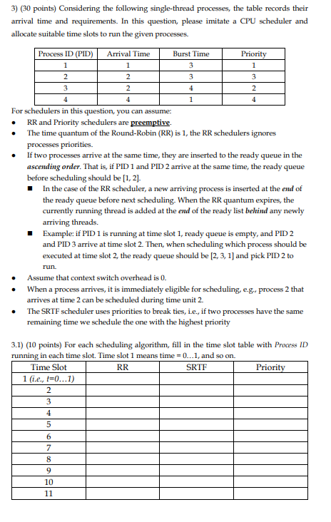 3) ( 30 ﻿points) ﻿Considering the following | Chegg.com