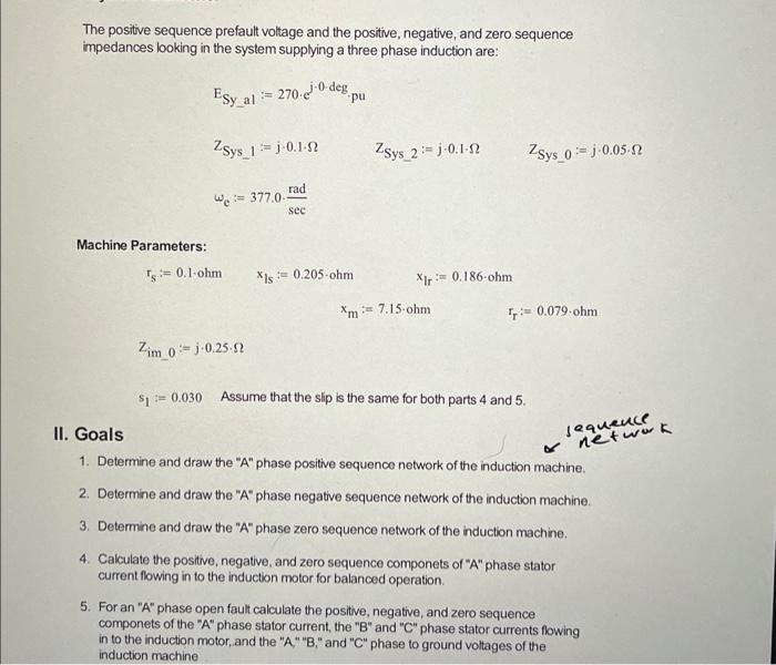 Solved The positive sequence prefault voltage and the | Chegg.com
