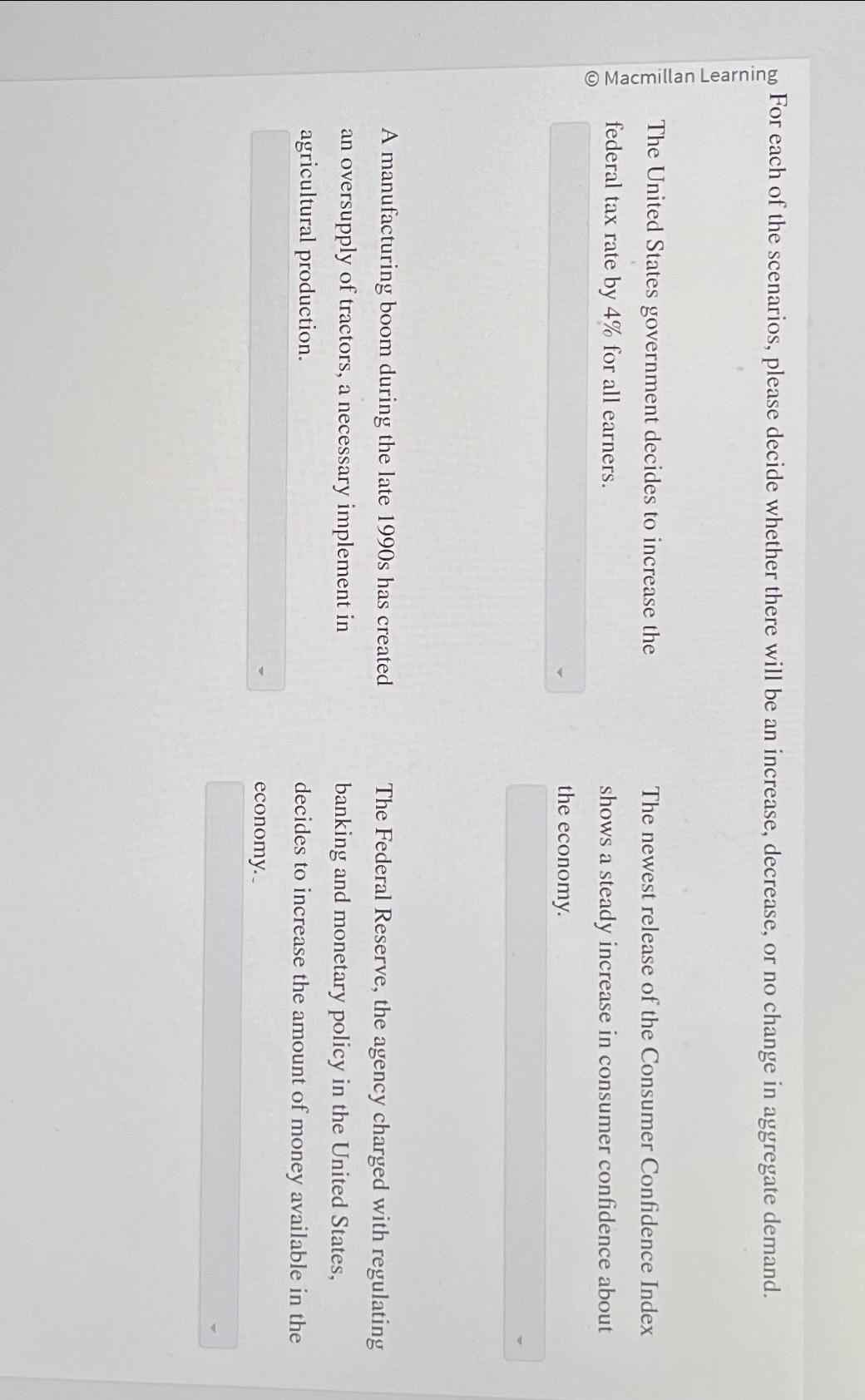 Solved For each of the scenarios, please decide whether | Chegg.com