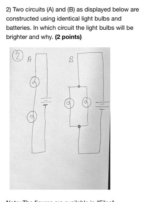 Solved 2) Two circuits (A) and (B) as displayed below are | Chegg.com