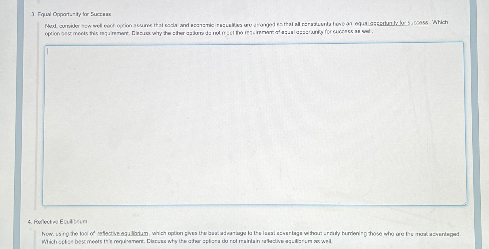 Solved Equal Opportunity for SuccessNow, using the tool of | Chegg.com