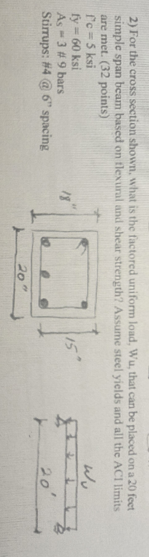 Solved For the cross section shown, what is the factored | Chegg.com