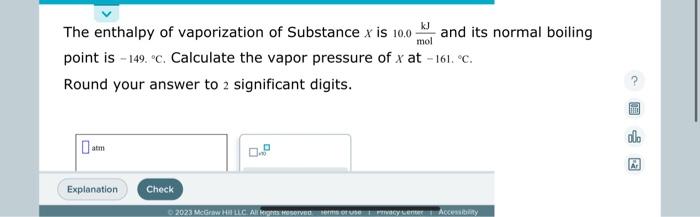 Solved The enthalpy of vaporization of Substance x is | Chegg.com