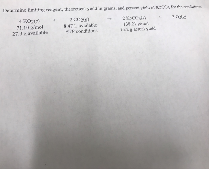 Solved Determine limiting reagent, theoretical yield in | Chegg.com
