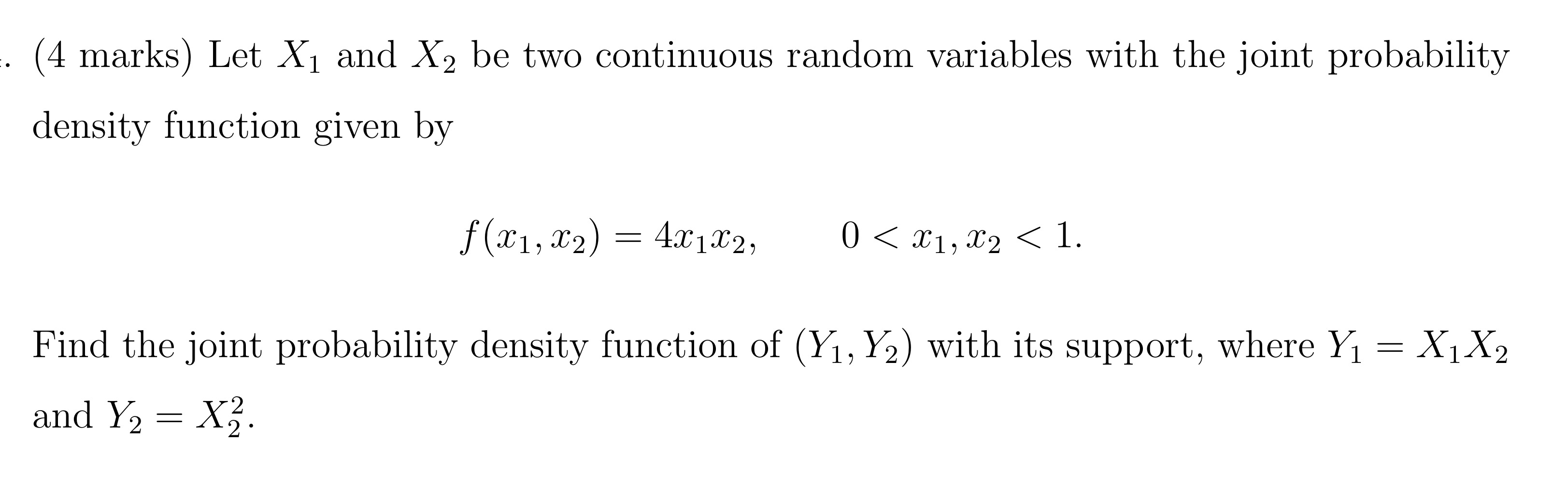 Solved (4 ﻿marks) ﻿Let x1 ﻿and x2 ﻿be two continuous random | Chegg.com