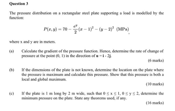 Solved The pressure distribution on a rectangular steel | Chegg.com
