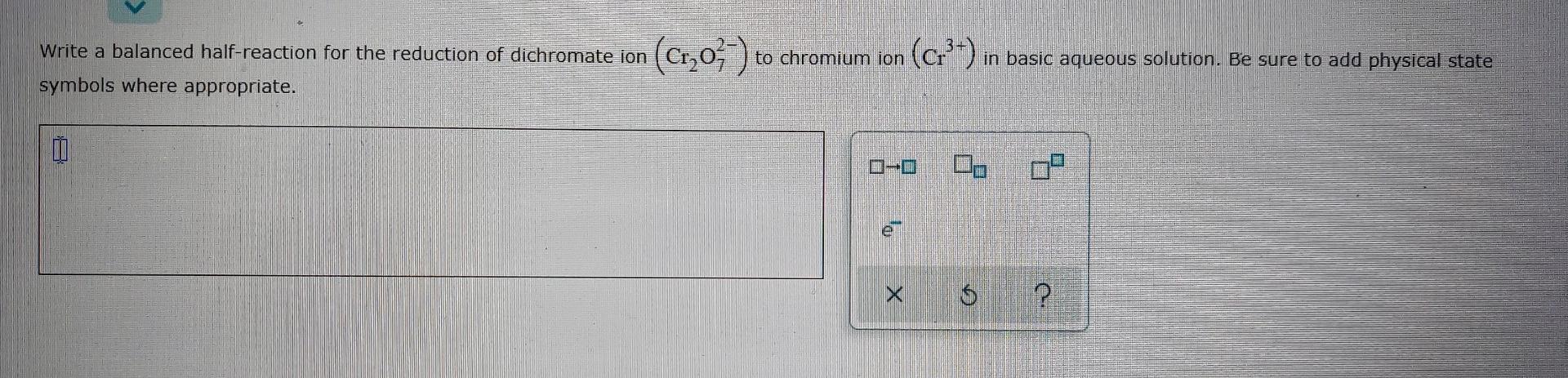 Solved Write a balanced half-reaction for the reduction of | Chegg.com