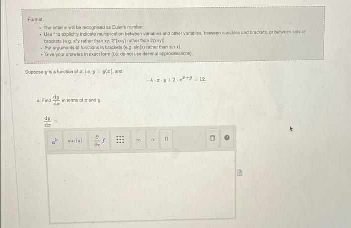 Solved Format: - The letter e whll be recognised as Euler's | Chegg.com