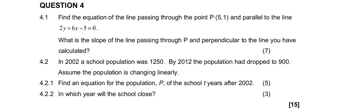 Solved QUESTION 44.1 ﻿Find the equation of the line passing | Chegg.com