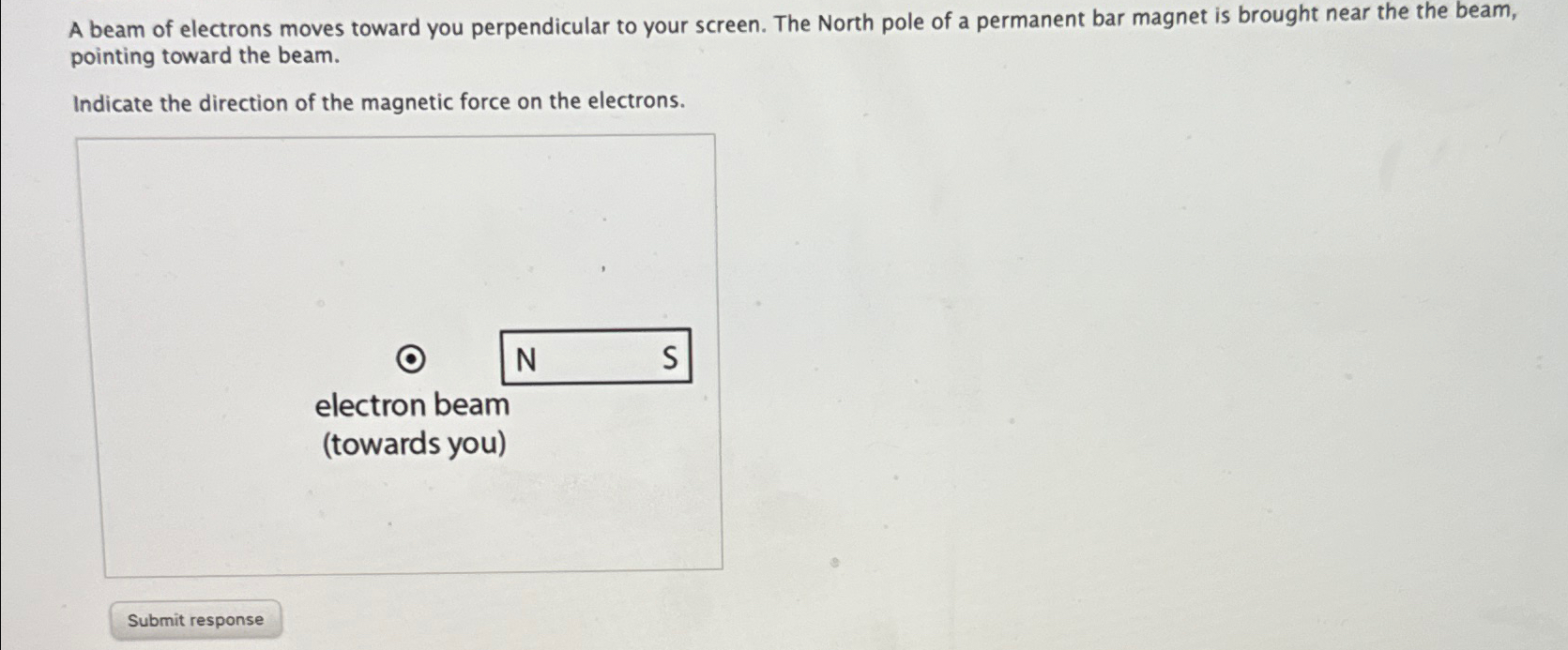 Solved A beam of electrons moves toward you perpendicular to | Chegg.com
