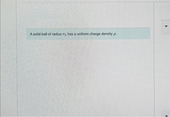Solved A solid ball of radius rb has a uniform charge | Chegg.com