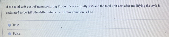 Solved If the total unit cost of manufacturing Product Y is | Chegg.com