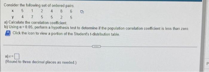 Solved Consider the following set of ordered pairs. a) | Chegg.com