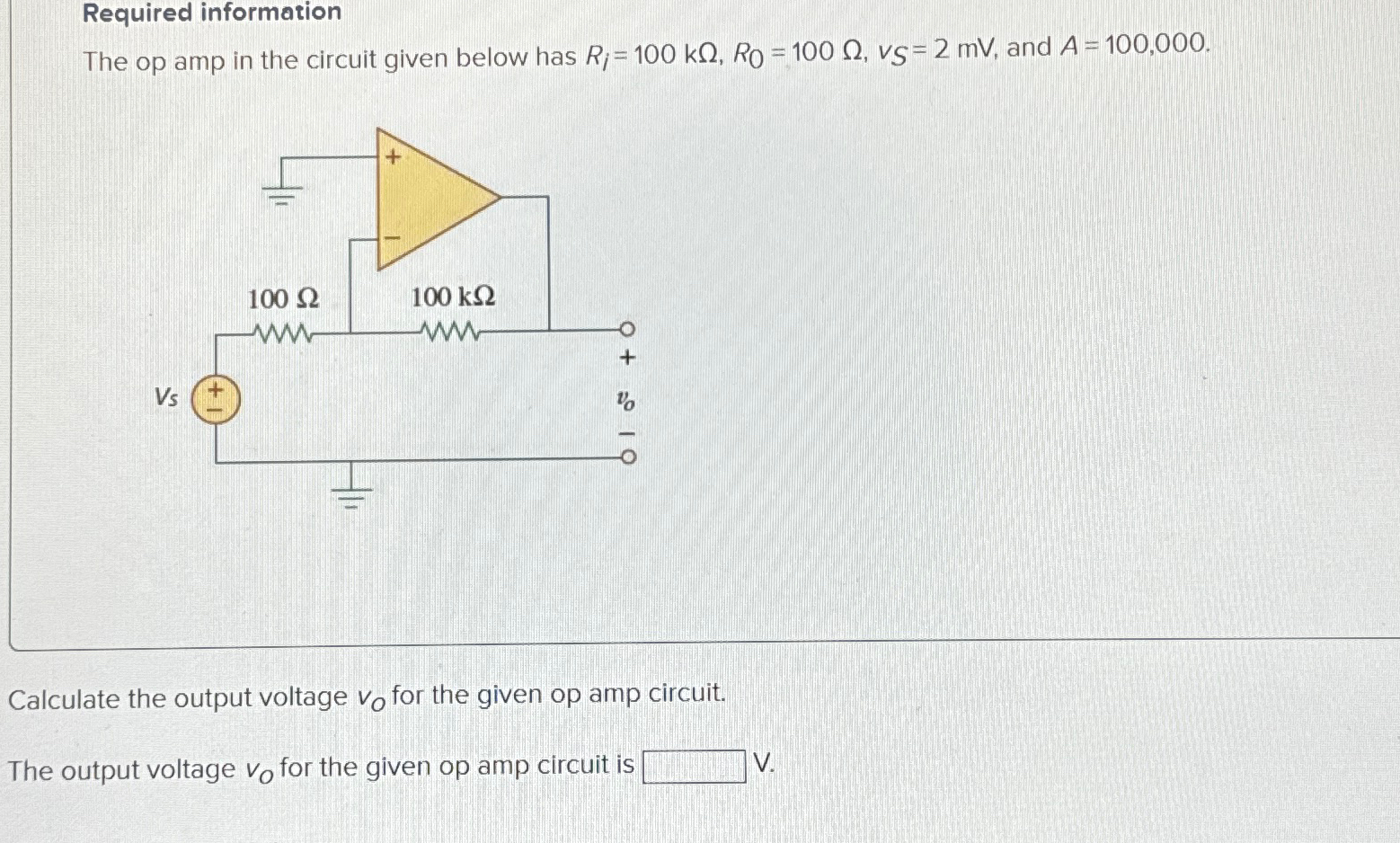 Solved Required informationThe op amp in the circuit given | Chegg.com