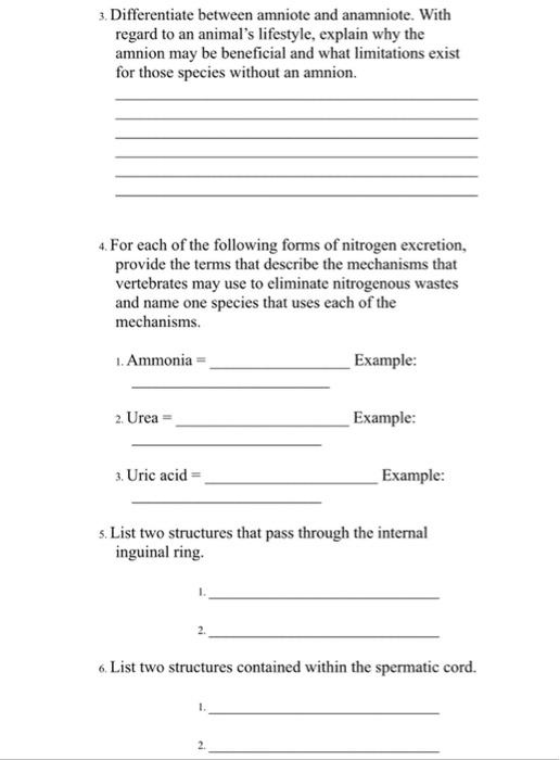 Solved 3. Differentiate between amniote and anamniote. With | Chegg.com