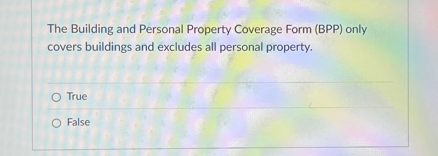 The Building and Personal Property Coverage Form | Chegg.com