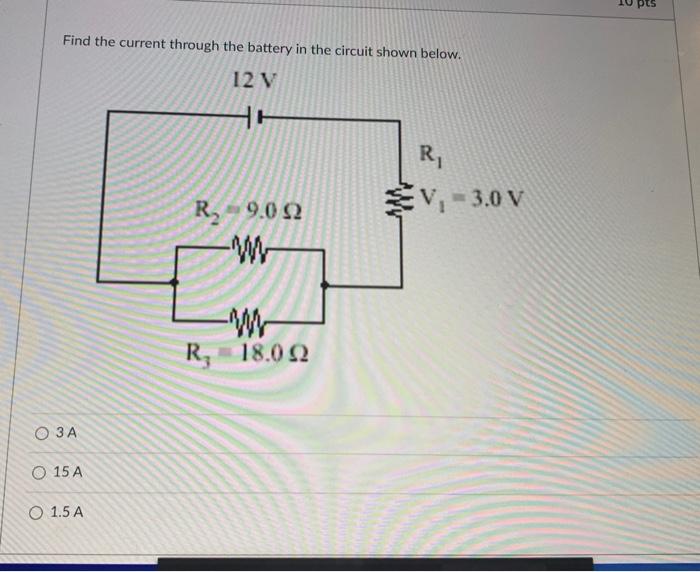 Solved Find the current through the battery in the circuit | Chegg.com