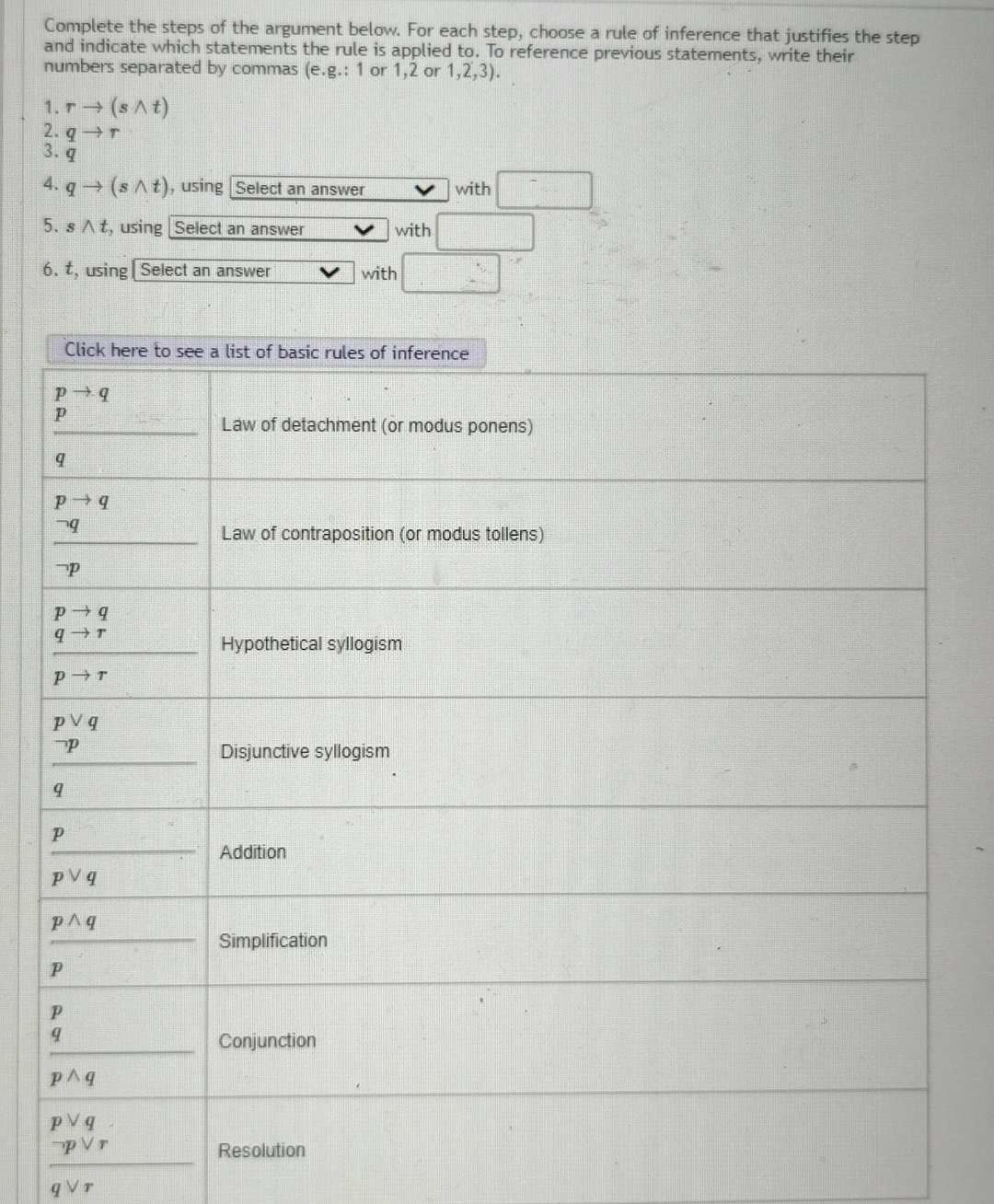 Solved Complete the steps of the argument below. For each | Chegg.com