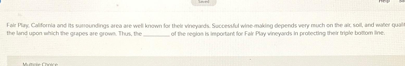 Solved Fair Play, California and its surroundings area are | Chegg.com