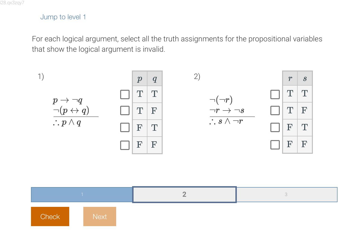Solved 28.qx3zqy7Jump to level 1For each logical argument, | Chegg.com