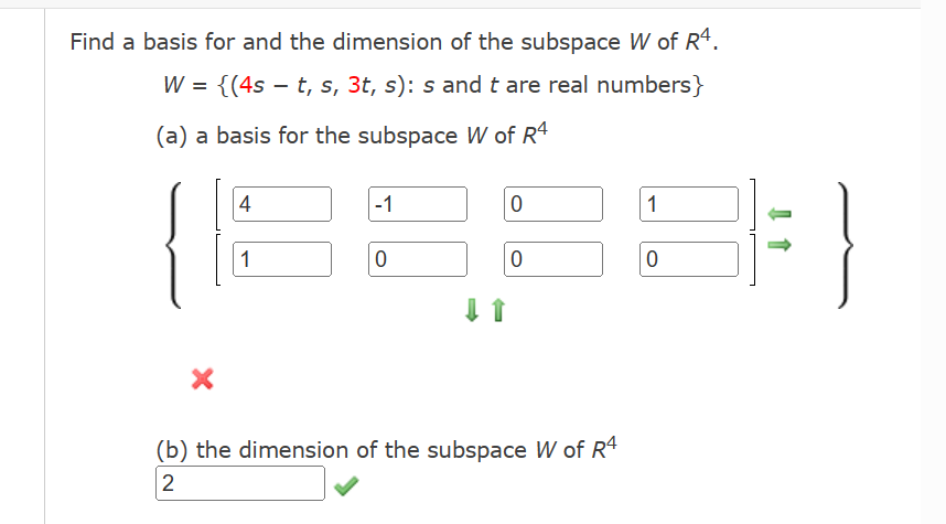 Solved Find a basis for and the dimension of the subspace W | Chegg.com