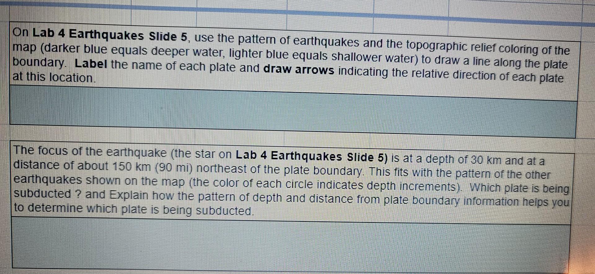 Solved Lab Earthquakes Slide 5 - Map of location of Dec 28, | Chegg.com