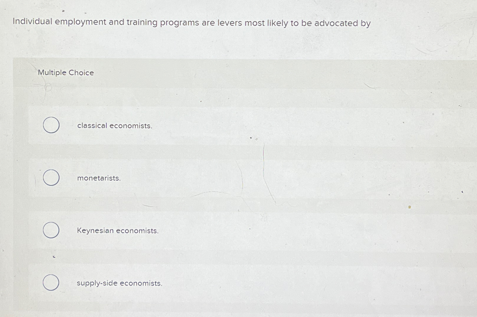 Solved Individual employment and training programs are | Chegg.com