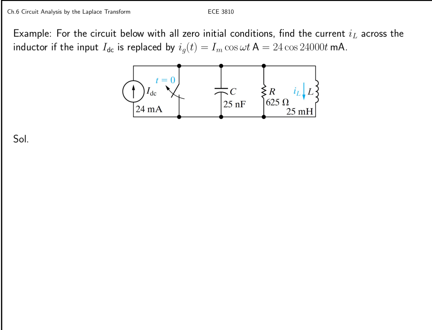 Solved Ch. 6 ﻿Circuit Analysis by the Laplace TransformECE | Chegg.com