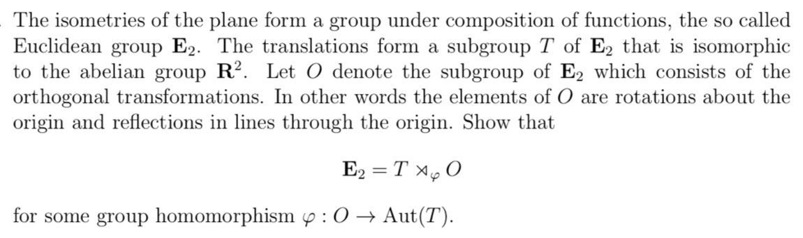 Solved by an EXPERT The isometries of the plane form a group under | Chegg.com