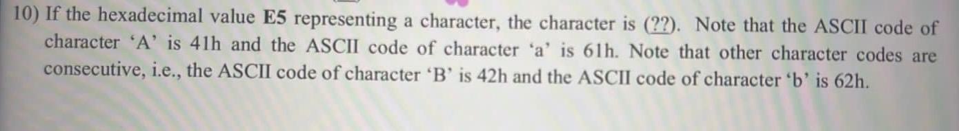 Solved If the hexadecimal value E5 ﻿representing a | Chegg.com