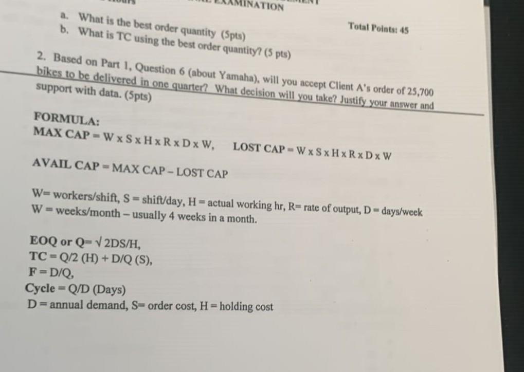 Solved d. 30 Part 2. Problem Solving: (15 pts) Direction: | Chegg.com