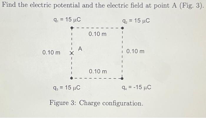 Solved Find the electric potential and the electric field at | Chegg.com