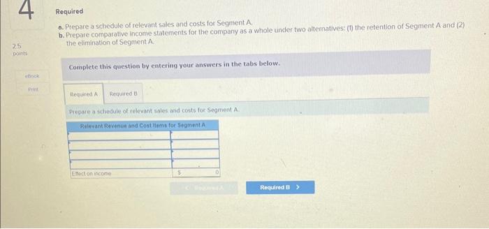 Solved Exercise 6-14A (Algo) Segment elimination decision LO | Chegg.com