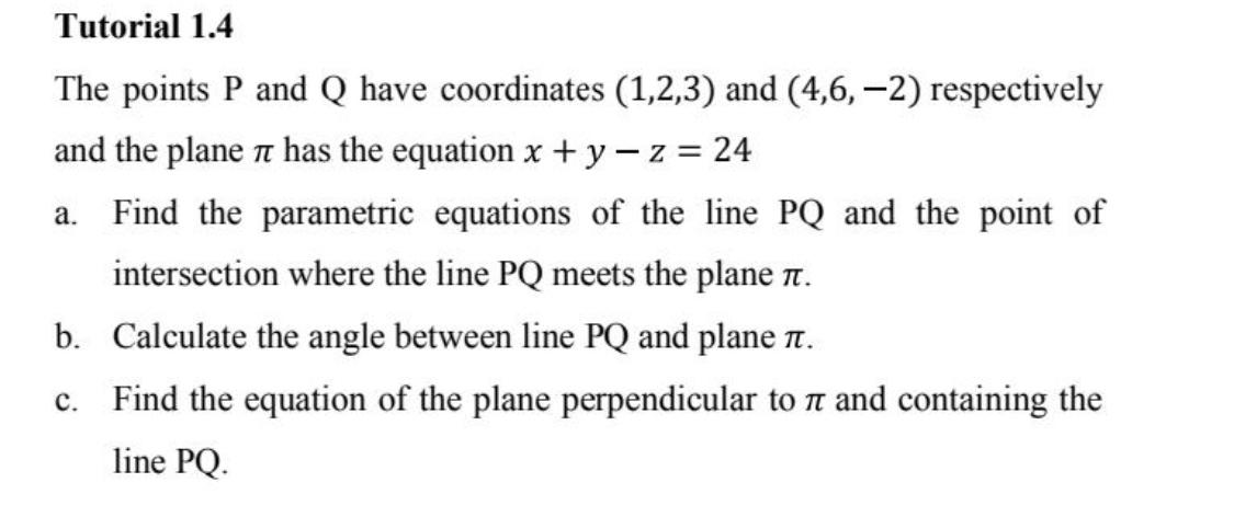 Solved Tutorial 1.4The points P ﻿and Q ﻿have coordinates | Chegg.com