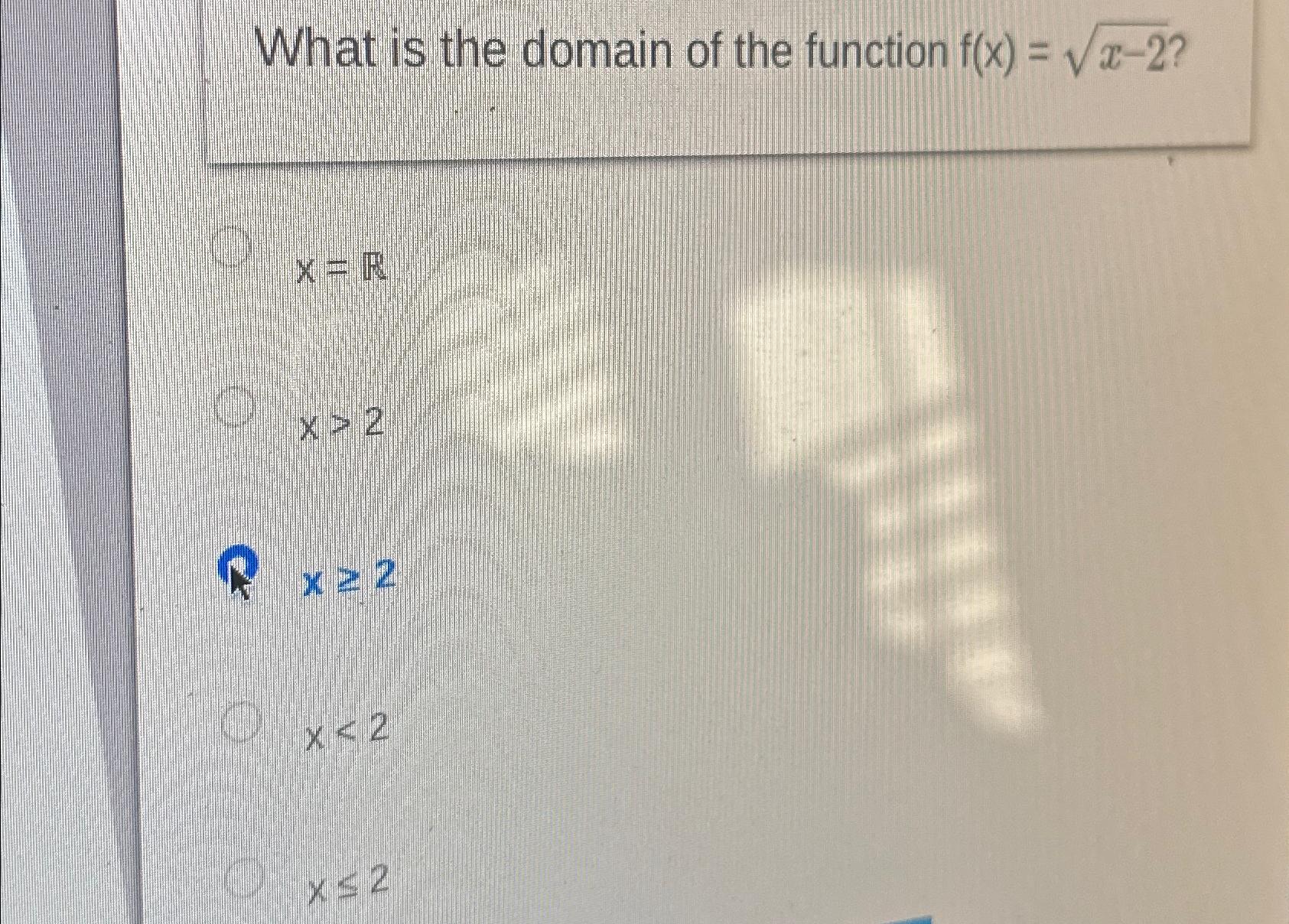 Solved What is the domain of the function | Chegg.com