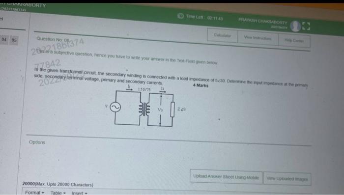 side, secondary lerininal vottage, primary and | Chegg.com