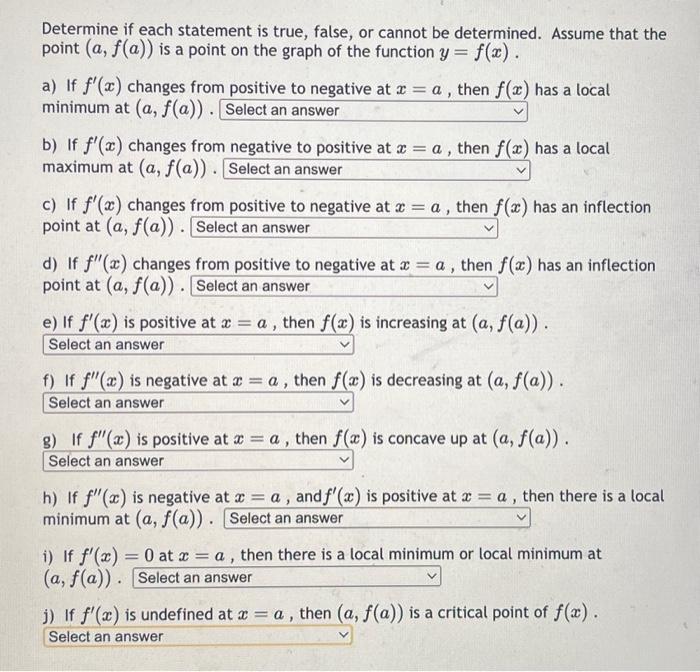 Solved Determine if each statement is true, false, or cannot | Chegg.com