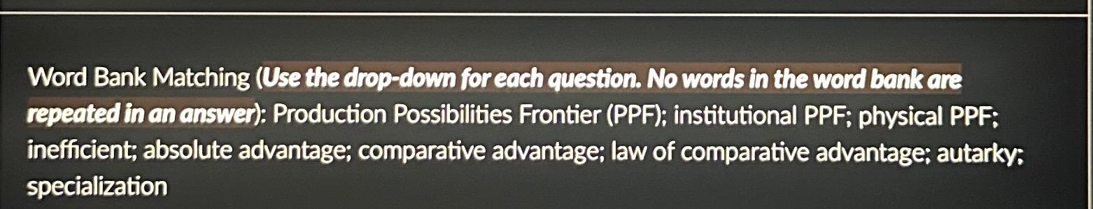 Solved Word Bank Matching (Use the drop-down for each | Chegg.com