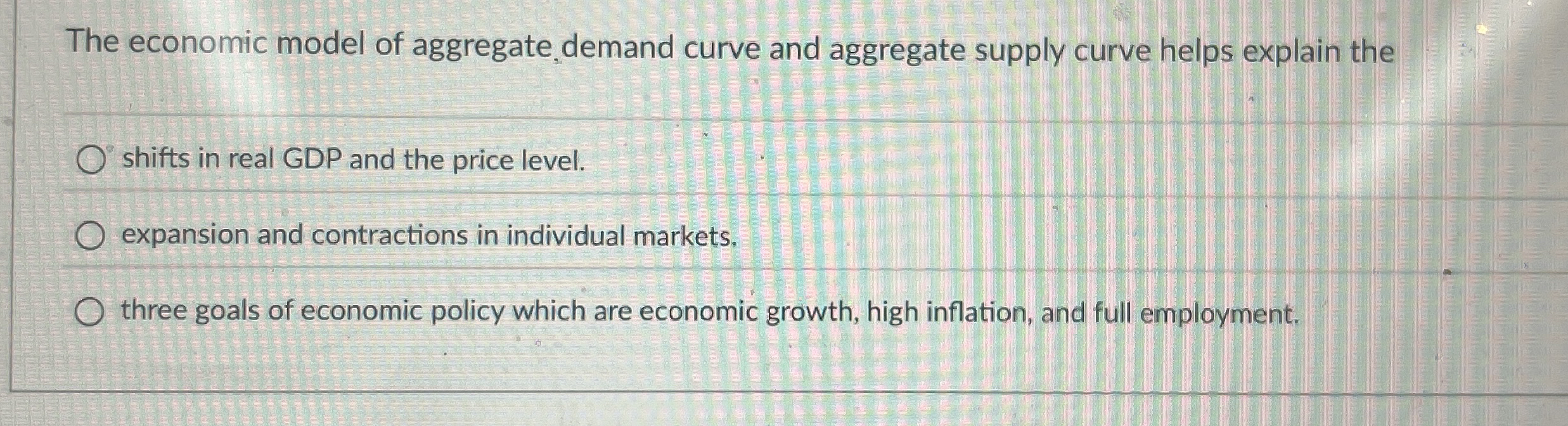 Solved The economic model of aggregate demand curve and | Chegg.com