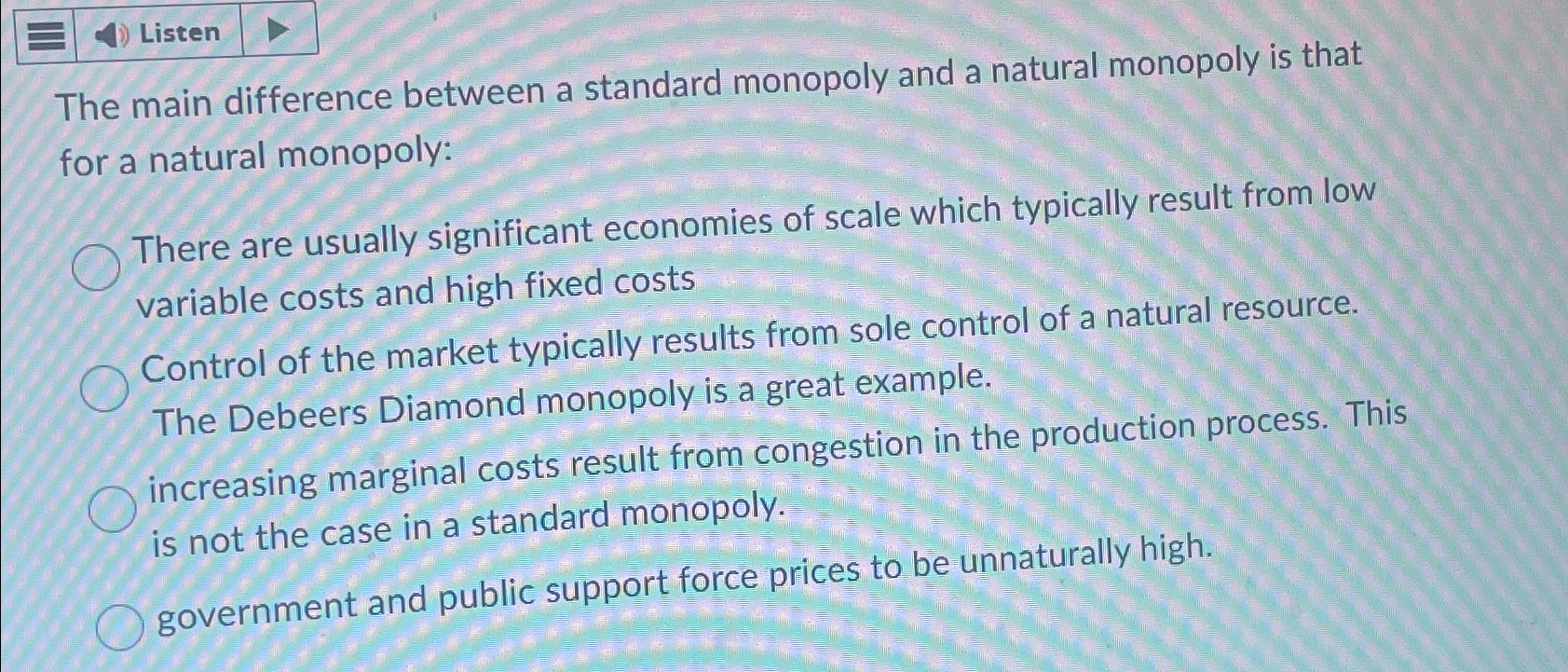 Solved The main difference between a standard monopoly and a | Chegg.com
