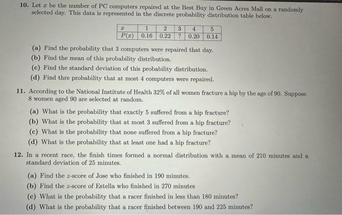 Solved please do 10-12 math problems and also explain how to | Chegg.com