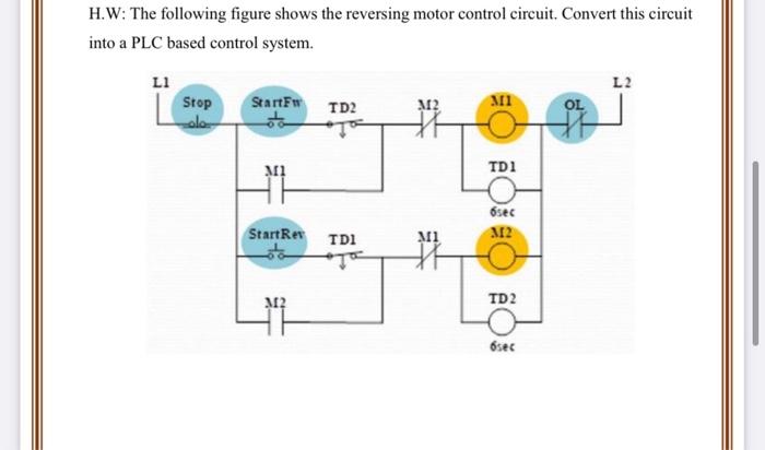 Solved H.W: The following figure shows the reversing motor | Chegg.com