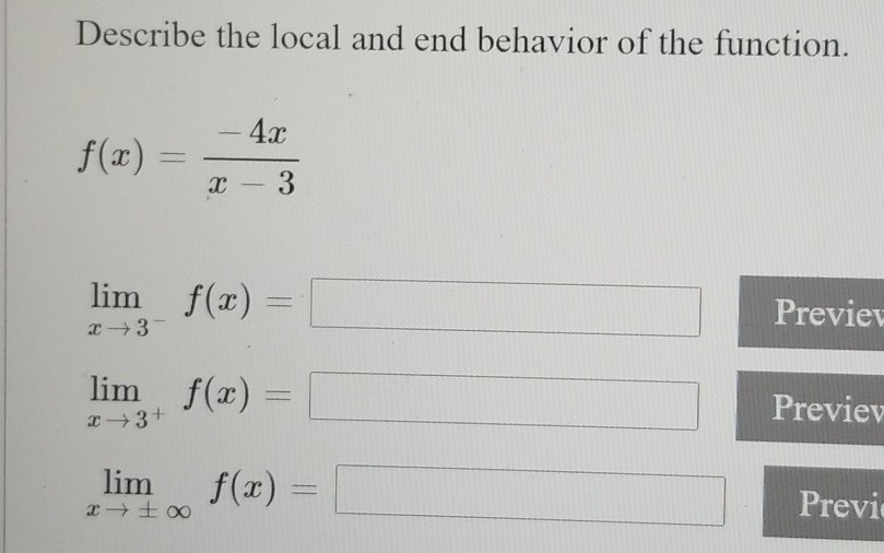 Solved Describe the local and end behavior of the function. | Chegg.com