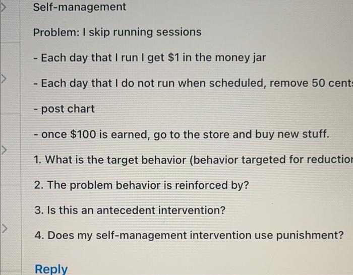 Solved Problem: I skip running sessions - Each day that I | Chegg.com