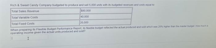Solved Rich & Sweet Candy Company budgeted to produce and | Chegg.com