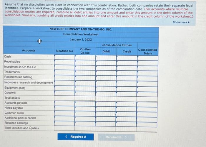 Solved Assume that this combination is a statutory merger so | Chegg.com