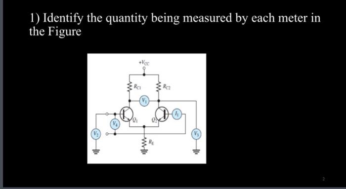 Solved 1) Identify the quantity being measured by each meter | Chegg.com