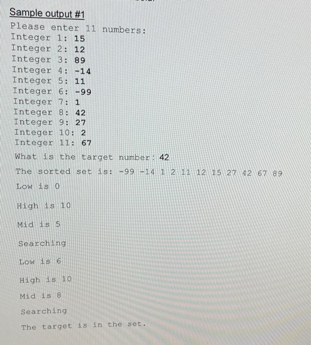 Solved Lab9B: Binary Bubbles. Binary search is a very fast | Chegg.com
